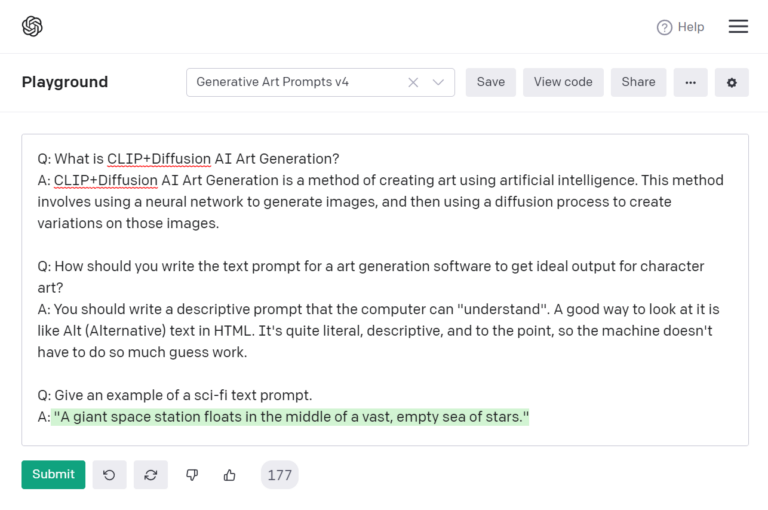 Using GPT-3 To Generate Text Prompts for "AI" Generated Art